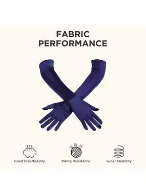 Accessories | Womens Dark Blue Long Opera Party 2s Satin Gloves ...